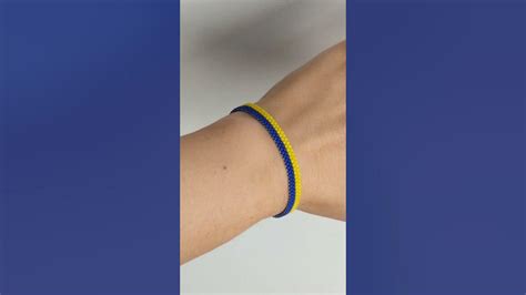 Тоненький легенький браслет з бісеру Браслет ручної роботи Синьо