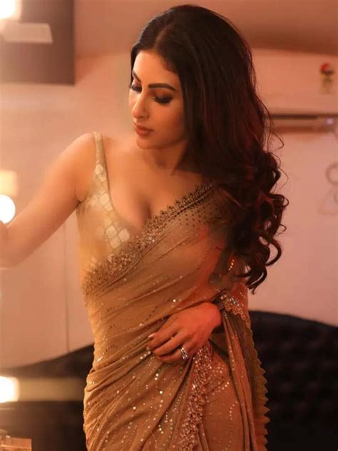 Mouni Roy Dazzles In Shimmer Sarees Times Of India