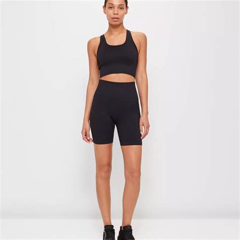 Active Seamfree Ribbed Bike Shorts Black Target Australia