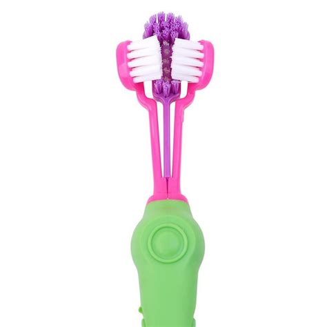 Четка за зъби за кучета 3 гъвкави почистващи глави орална хигиена за кучета многоцветна