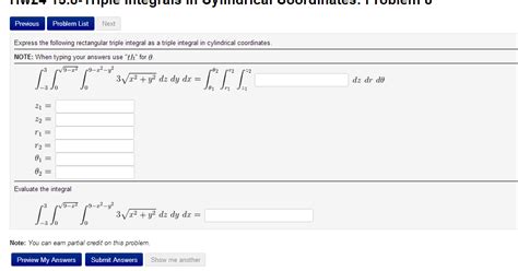 Solved Express The Following Rectangular Triple Integral As