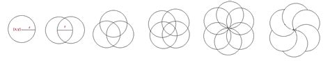 Geometry Computing Overlapping Circle Positions Equidistant From