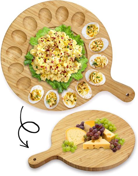 2 In 1 Deviled Egg Platter And Cheese Board With Handle