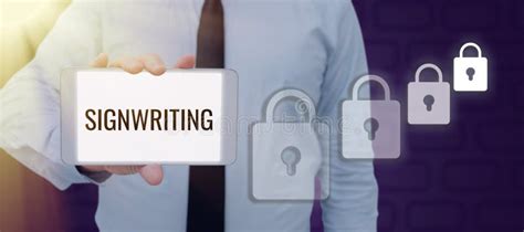 Writing Displaying Text Signwriting Word For Any Type Of Clear Lettering Intended For Use On