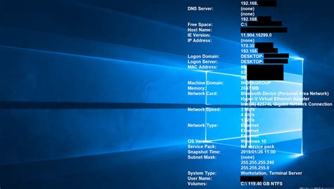 Bginfo Ipアドレスやホスト名などシステム情報を生成して壁紙に設定とは
