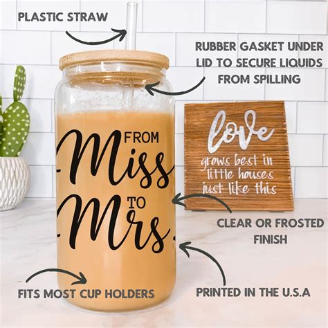 Future Mrs Iced Coffee Cup Miss To Mrs Frosted Tumbler With Etsy