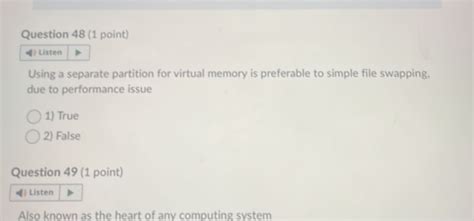 Question 48 1 Point Listen Using A Separate StudyX