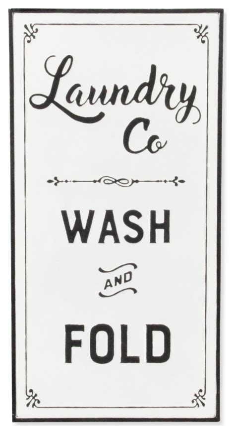 Cheungs Home Decorative Efia Vertical Laundry Themed Sign White