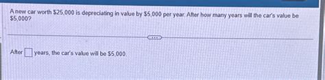 Solved A New Car Worth 25 000 Is Depreciating In Value By Chegg