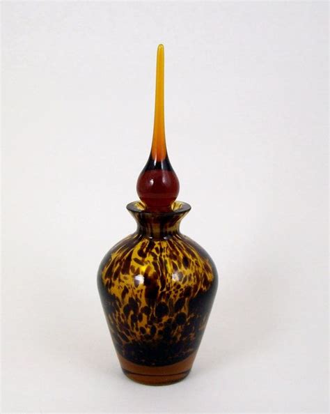 Vintage Glass Perfume Scent Bottle With Tortoise Shell Decoration