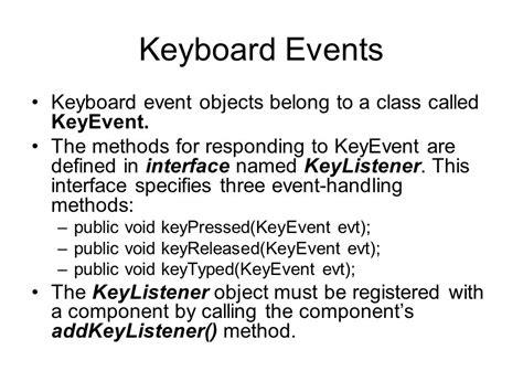 mouse events and keyboard events ppt download