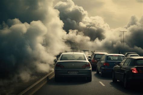 Premium Ai Image Traffic Jam On The Road In The City At Sunset With