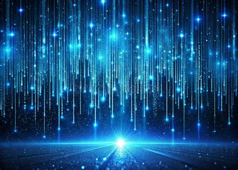 Mystical Blue Binary Code Rain A Futuristic Abstract Background
