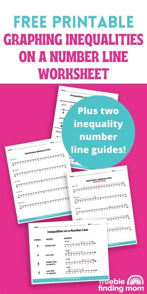 graphing inequalities on a number line worksheet freebie finding mom