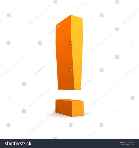 Orange Exclamation Mark On White Background Stock Illustration Shutterstock