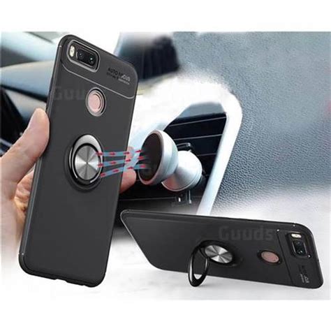 Auto Focus Invisible Ring Holder Soft Phone Case For Xiaomi Mi A Mi X Black TPU Case Guuds
