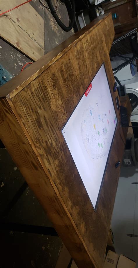 Dnd Table With A 50 Tv Mounted In The Middle My First Woodworking Project Very Happy With The