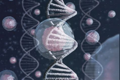 Abstract Dna Structure Concept3d Render Illustrationstem Cells