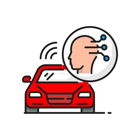 Driverless Car Driven By Artificial Intelligence Stock Vector Illustration Of Element Person