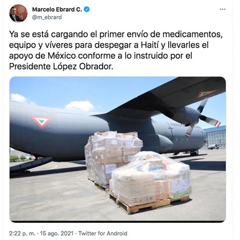 Terremoto En Haití México Alista El Envío Del Primer Cargamento De