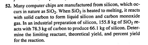 solved 52 many computer chips are manufactured from silicon which