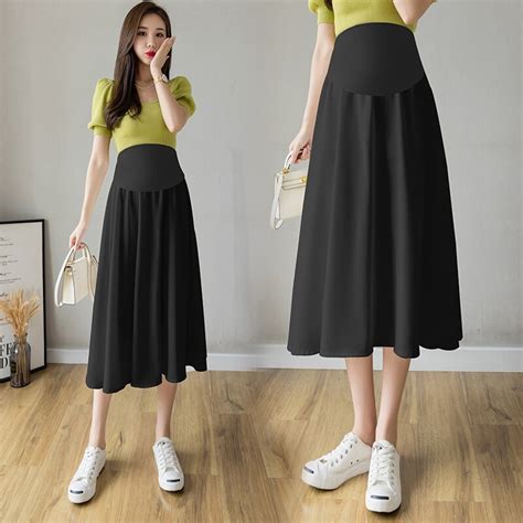 Black White Spring Summer High Waist Pregnant Wome Grandado