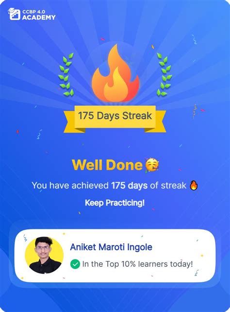 Aniket Ingole On Linkedin Nxtwave Ccbp Nxtwavestreak 175day