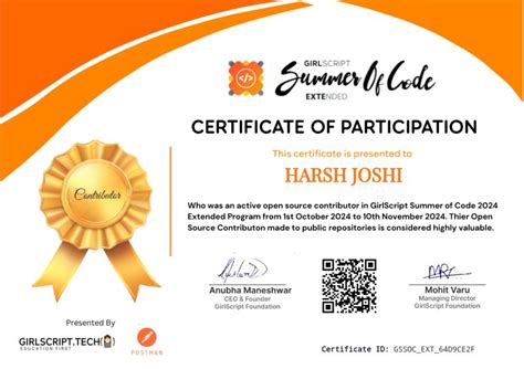 harsh joshi on linkedin opensource girlscript gssoc postman