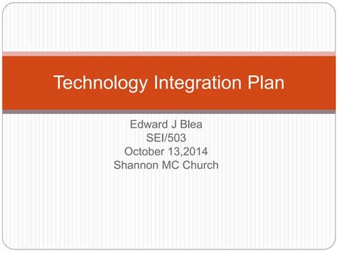 Technology Integration Plan Ppt