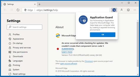 Windows 10 Application Guard Added To The New Microsoft Edge