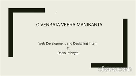 Venkata Veera Manikanta C On Linkedin Oasisinfobyte Internship