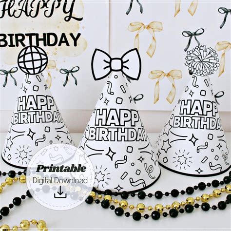 Paper Happy Birthday Hats Etsy