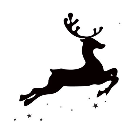 Christmas Reindeer Clipart Black And White