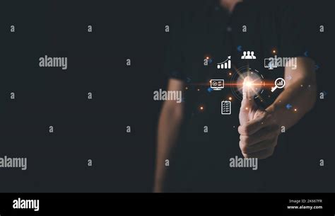 Man Touching Futuristic Digital Processing Of Biometric Identification