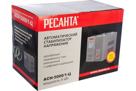 Стабилизатор напряжения однофазный Ресанта АСН 5000/1-Ц 63/6/6 ...