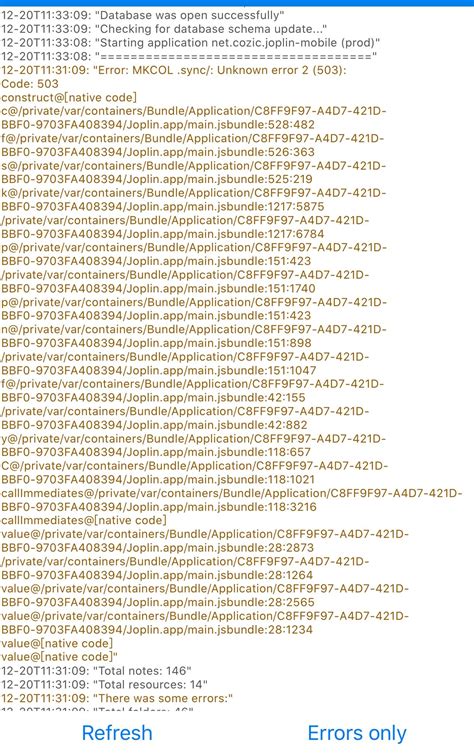 Joplin Ios Version Put 503 Error · Issue 2209 · Laurent22joplin