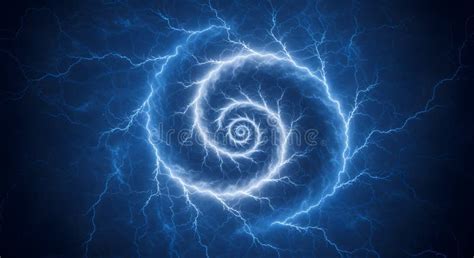 Abstract Lightning Spiral On Dark Blue Background Stock Illustration Illustration Of Lightning