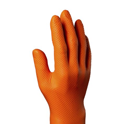 Ignite Textured Heavy Duty Orange Nitrile Gloves 100 Per Pack