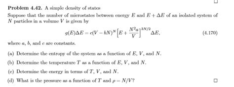 Solved Problem 4 42 A Simple Density Of States Suppose That
