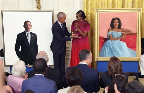 Obamas Return To White House For Official Portrait Unveiling