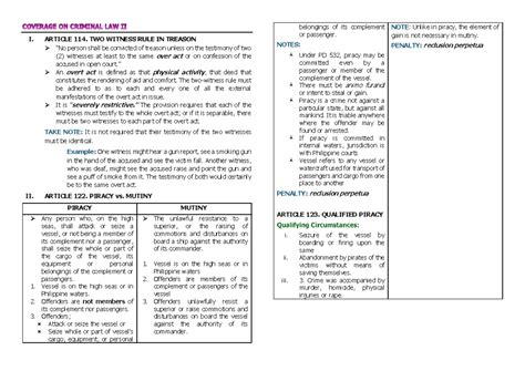 Crim Law Ii Exam Coverage Coverage On Criminal Law Ii I Article