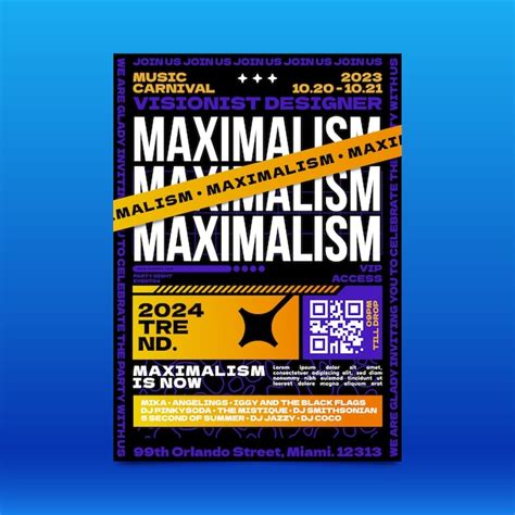 Free Vector Maximalism Poster Template Design