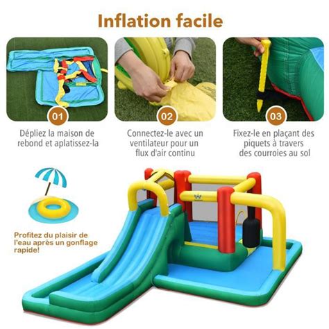 Bebeboutik COSTWAY Château gonflable pour Enfants de 3 10 Ans avec