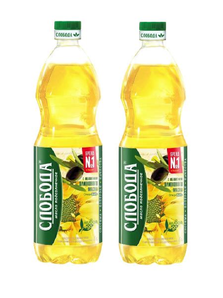 Масло подсолнечное Слобода рафинированное с добавлением оливкового 1 л х 2 шт купить с