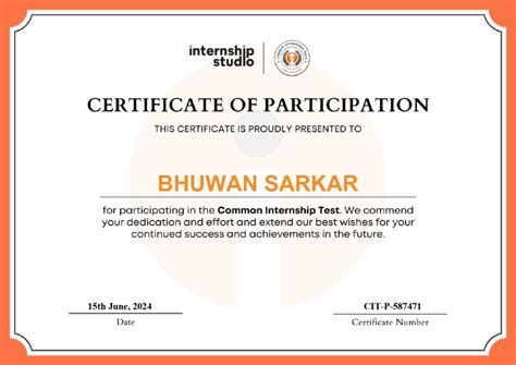 Bhuwan Sarkar On Linkedin Took Part In The Common Internship Test Cit