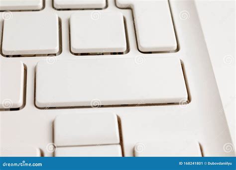 White Keyboard Keys Of A Personal Computer Or Laptop Close Up Without
