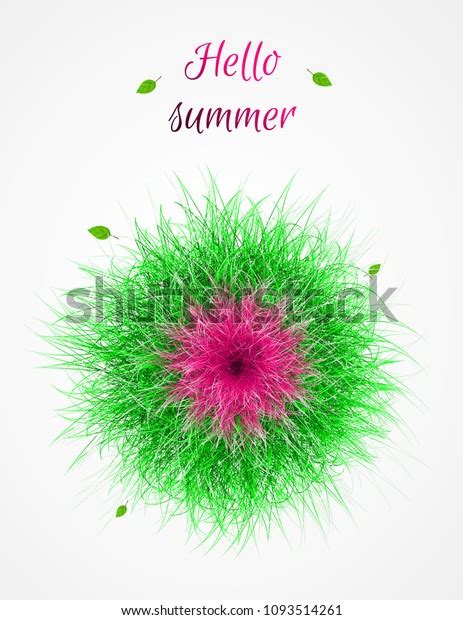 Vector Green Grass Hello Summer Banner Stock Vector Royalty Free