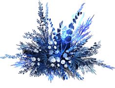 原创透明素材 PNG 花瓣网 陪你做生活的设计师 蓝色 花束