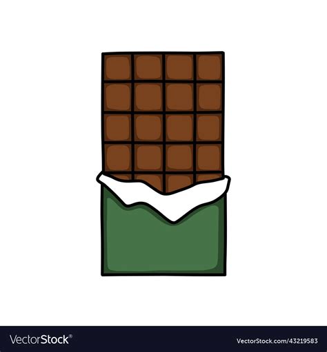 Chocolate Bar Doodle Icon Color Line Royalty Free Vector