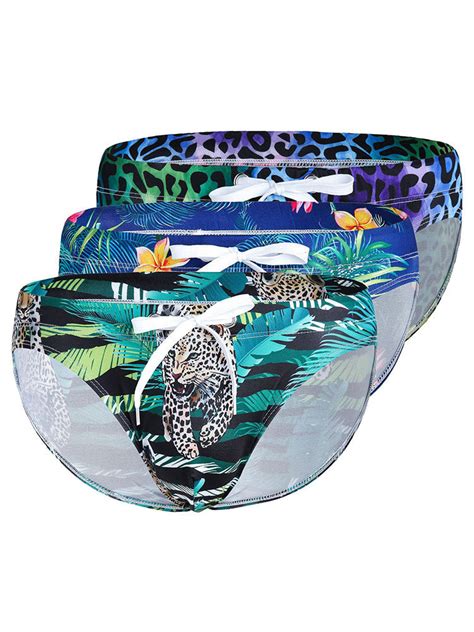 Mens Bulge Pouch Surfing Printed Bohemian Swim Briefs Mr Saker
